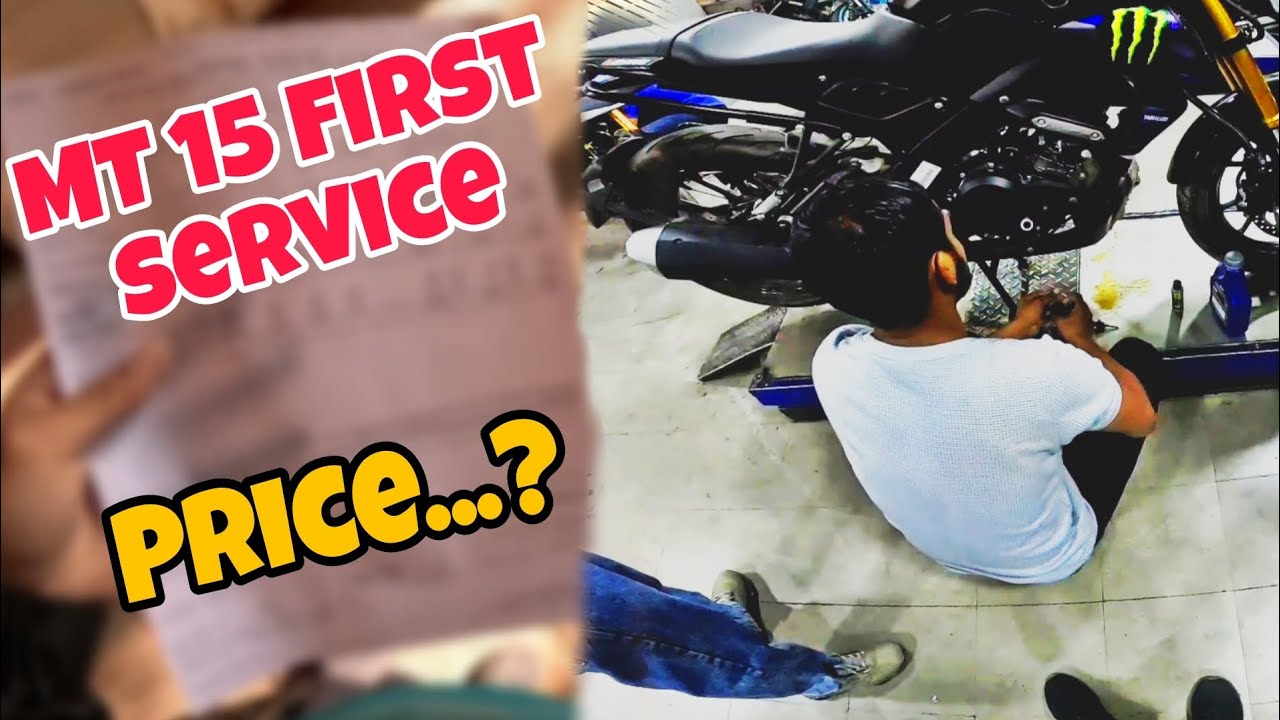 MT15 first service cost and engine parts - YouTube
