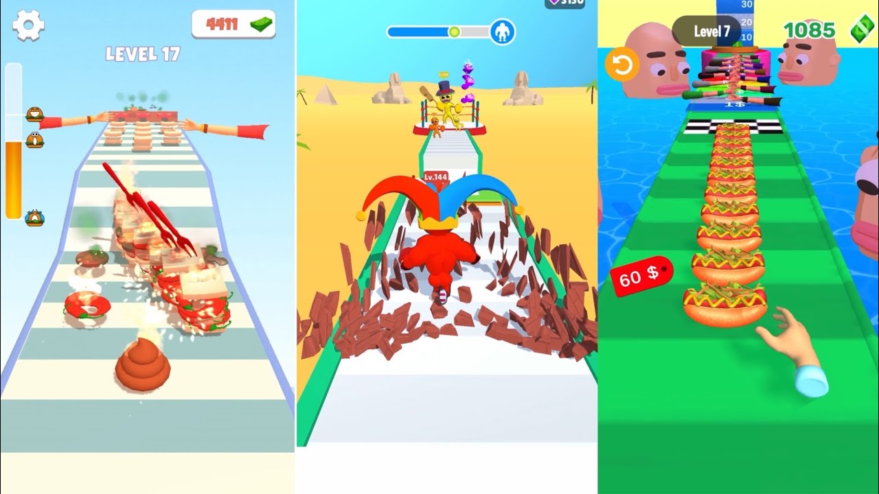 Level Up Runner | Hot Dog Run 3D | Burger Stack 3D | Hamburger Runner ...