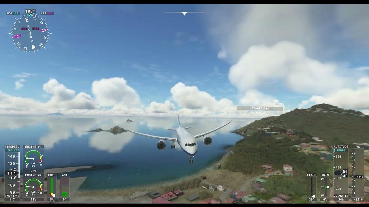 787 landing at St Barts FS2020 - YouTube