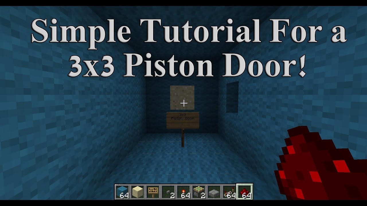 Minecraft Tutorial - Redstone 3x3 Piston Door (Most Compact + Silent ...