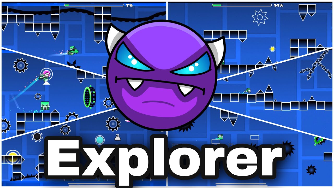 Geometry Dash - “Explorer” Full Layout by me (XL Demon) All coins - YouTube
