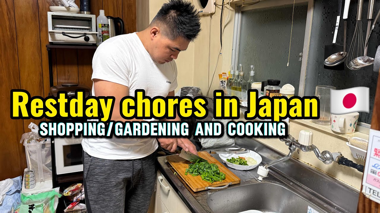 Rest day chores in Japan/cooking braised fish recipe/Planting ...