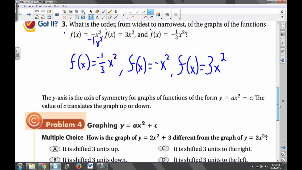 Algebra 1B Lesson 9-1B - YouTube
