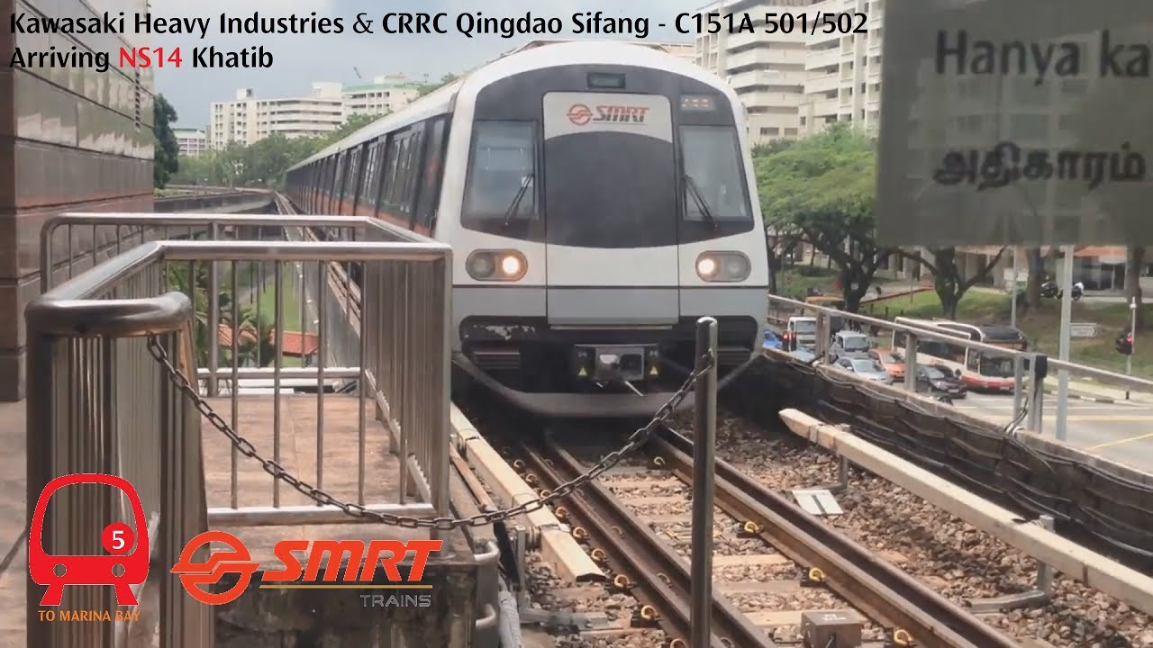 [Pre-CBTC Modification] SMRT Trains, NSL Train Arriving Khatib - Kawasaki C151A 501/502 - YouTube