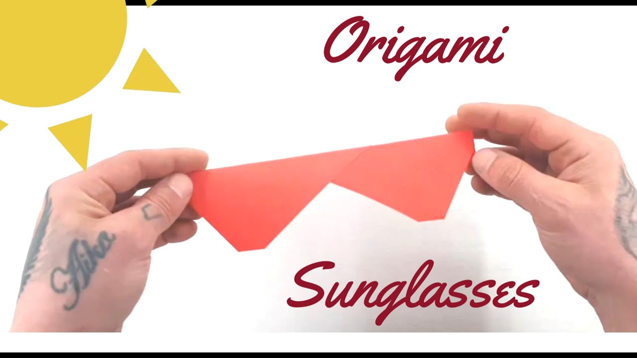 Origami easy paper sunglasses with Ski - YouTube