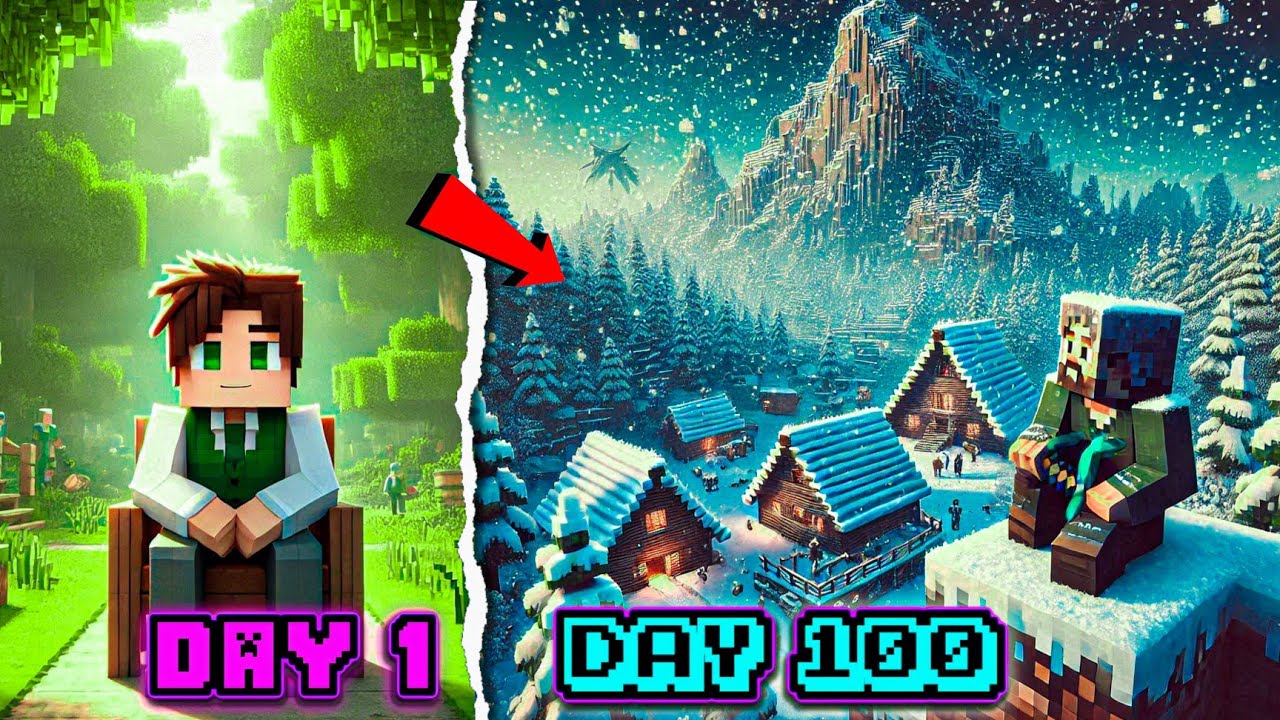 WE SURVIVED 100 DAYS SNOW WORLD IN MINECRAFT - YouTube