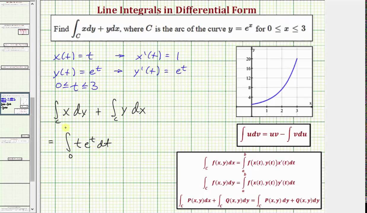 Evaluate a Line Integral of in Differential Form - YouTube
