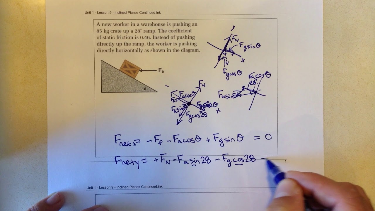 Physics Video - Inclined Plane Applied Force - YouTube