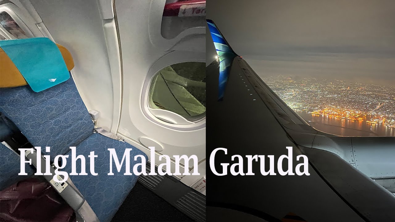 FLIGHT MALAM GARUDA INDONESIA JOGJA JAKARTA VIEW CITY LIGHT NYA BAGUS ...