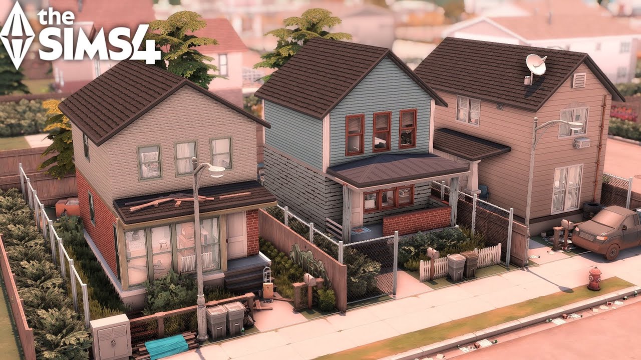 3 Houses on 1 Lot | The Sims 4 | Stop Motion Speed Build | No CC ...