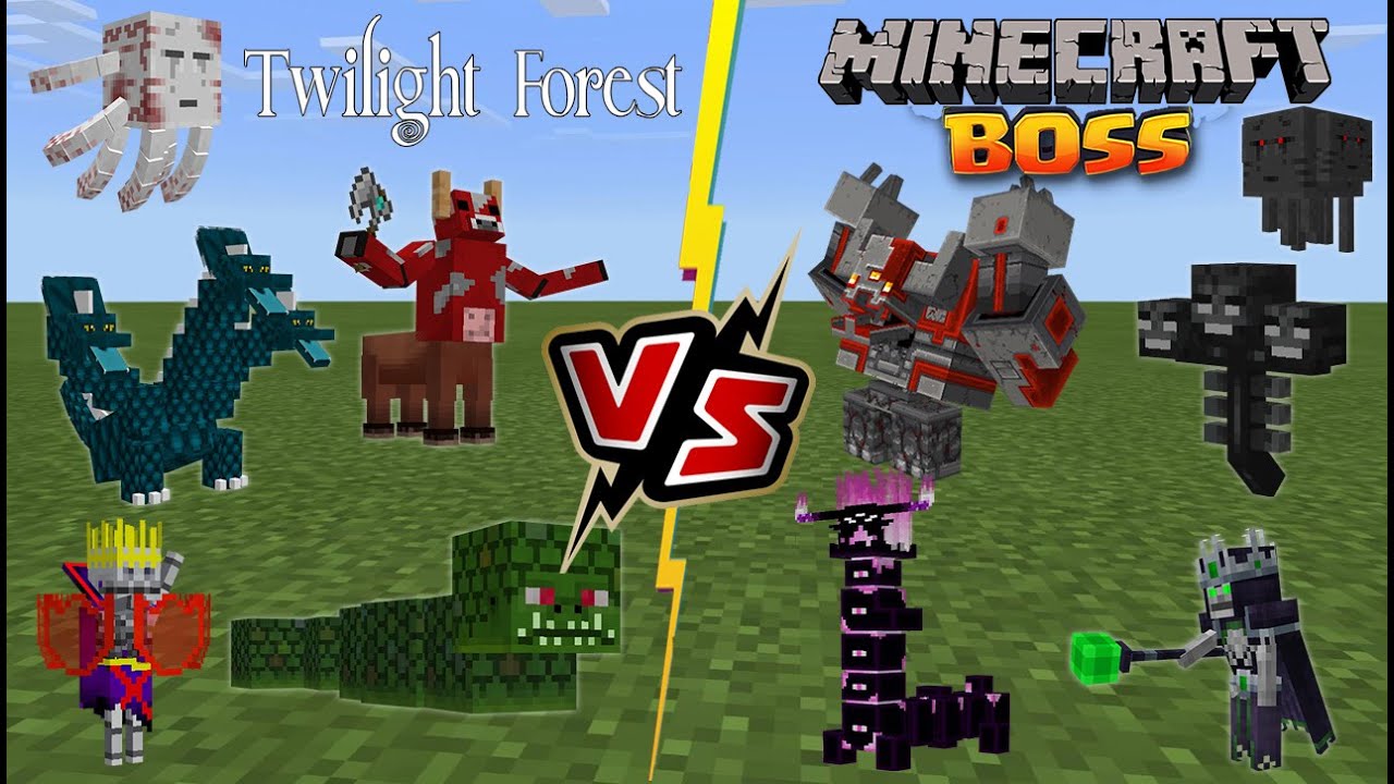 Minecraft BOSSES VS Twilight Forest Addon [BIG BOSS BATTLE!] - YouTube