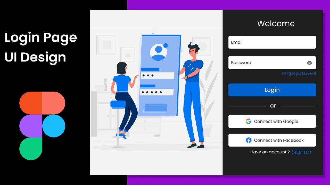 Login page design in figma | How to Design Login page in figma | Login ...