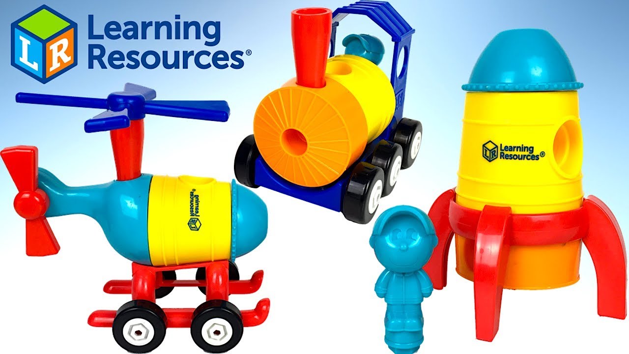 UNBOXING LEARNING RESOURCES 1.2.3 BUILD IT ROCKET SHIP TRAIN ...