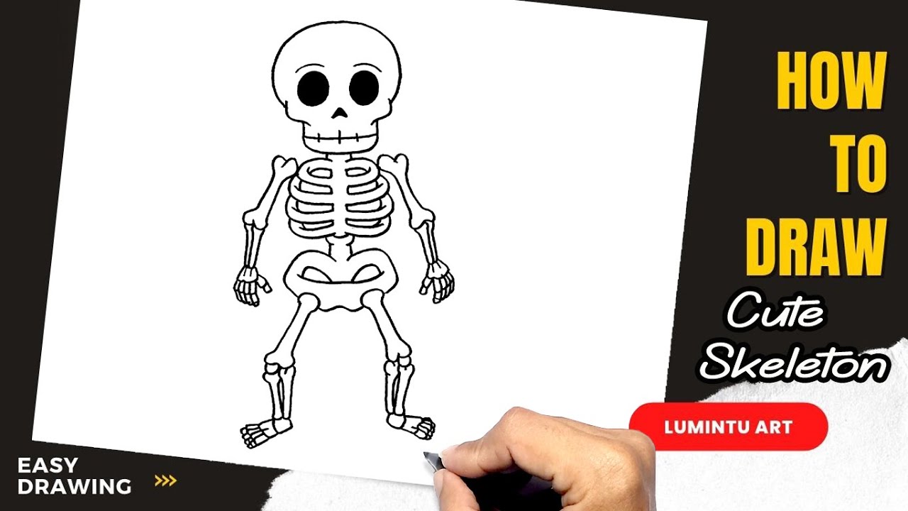 How to draw Cute Skeleton - YouTube