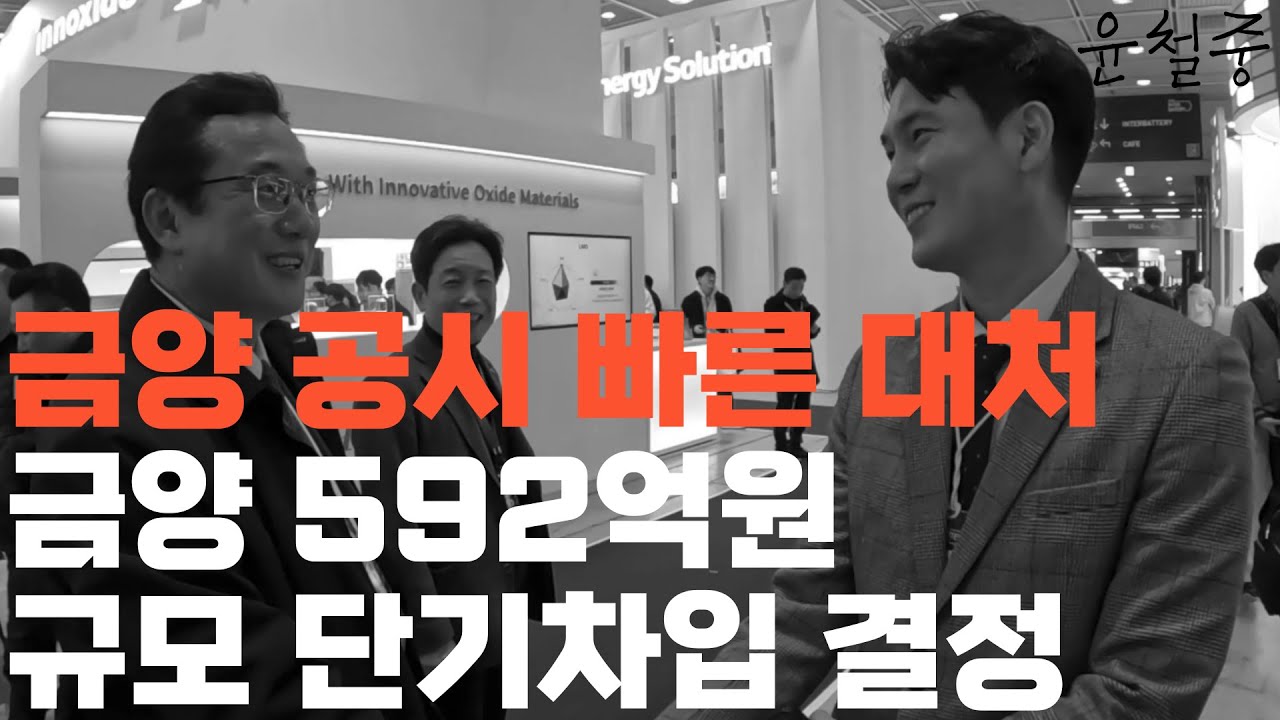 금양 592억원 규모 단기차입 결정 사실상 금양이 이차전지 공장 설비 건설을 위한 자금을 확보하는 방법은 다를 수 있지만