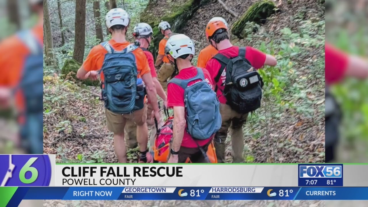 2 in 'serious' condition after 45-foot fall from Kentucky cliff - YouTube