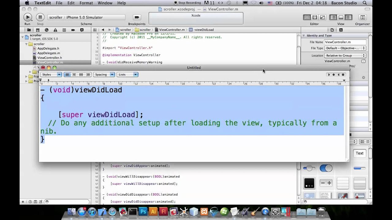 Xcode42 Scrollview Tutorial By Bacon Youtube