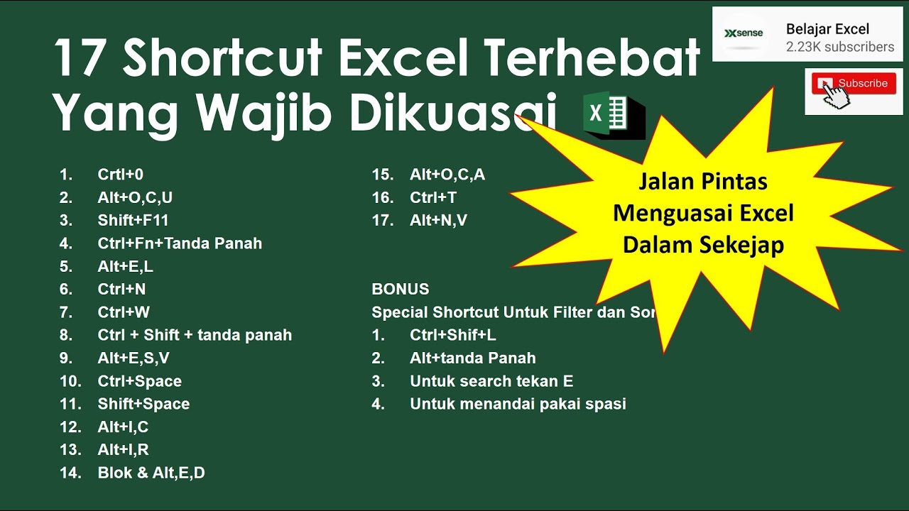 Jalan Pintas Menguasai Excel Menjadi Mahir Menggunakan Shortcut Excel