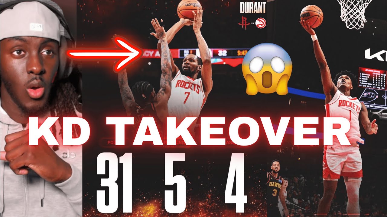 MAD KD IS UNSTOPPABLE!! Rockets Vs Hawks Highlights Reaction - YouTube