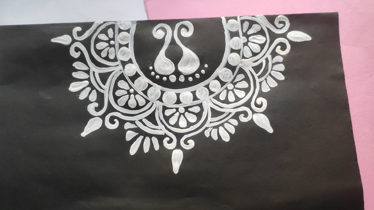 simple round alpana design #alpana - YouTube