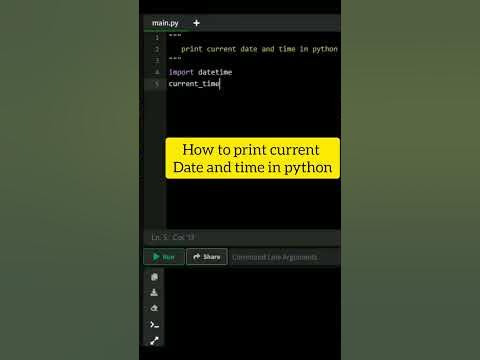 How To Print Current Date And Time #python - Youtube