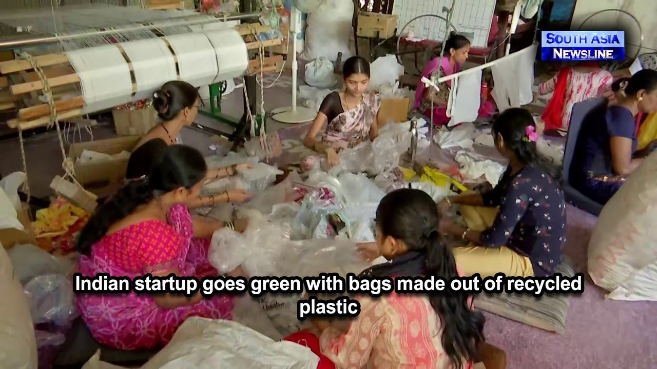 Indian startup goes green with bags made out of recycled plastic - YouTube