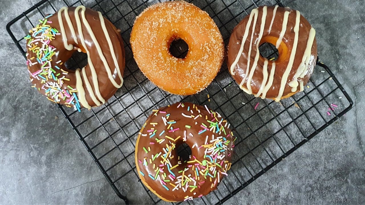 Eggless Donuts Recipe | How To Make Soft & Fluffy Doughnuts Without ...