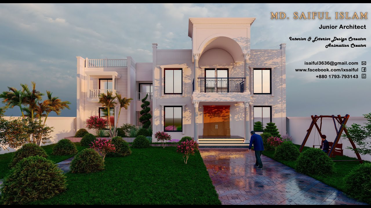 Duplex House Animation ll Exterior Design - YouTube