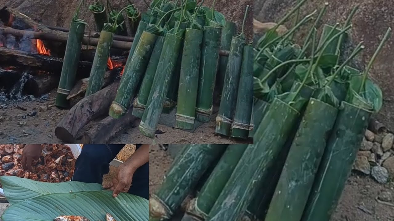 Traditional way of cooking fish in bamboo||Naga traditional food.😋 ...