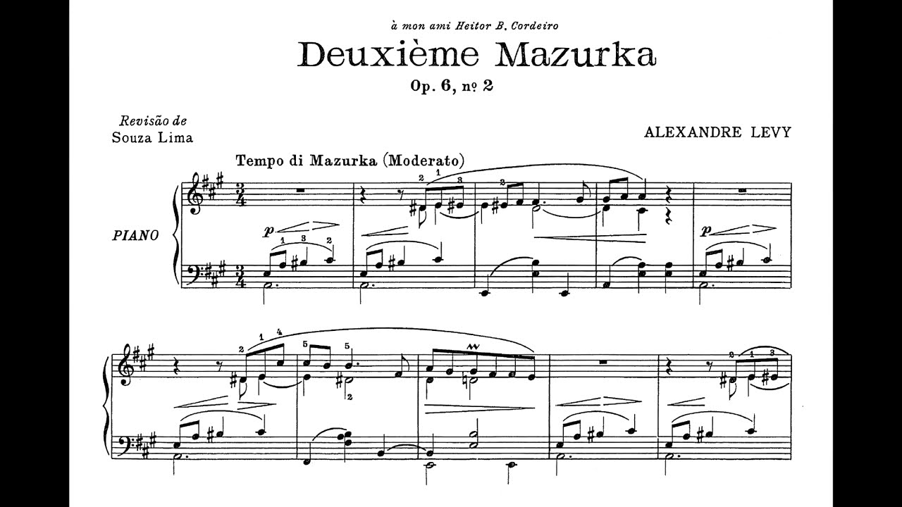 Alexandre Levy - Mazurca Op.6 No.2 (Mateus Restani, piano) - YouTube