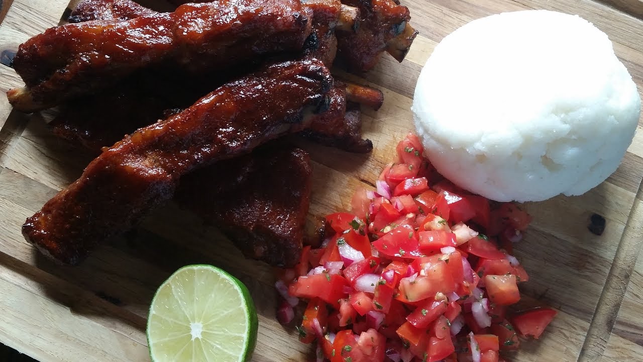 How to make Pork Ribs (w/side of Ugali, Kachumbari) - YouTube