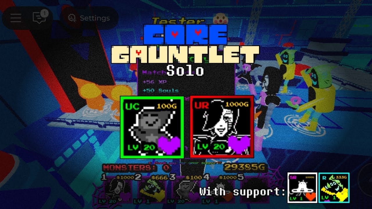 Solo CORE Gauntlet with Mettaton EX and Heats Flamesman | Roblox ...