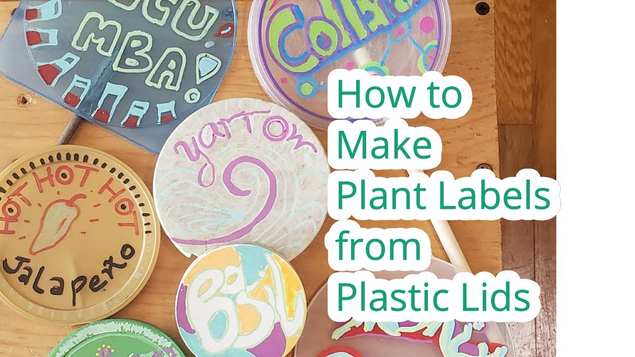 How to Make Plant Labels From Plastic Lids - YouTube