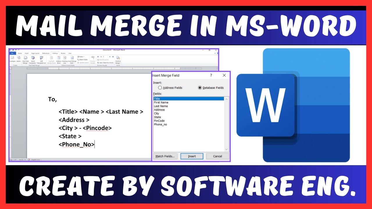 Mail Merge in Microsoft Word in Hindi | Word Me Mail Merge Kese Karte ...
