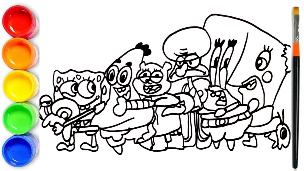 Spongebob Drawing | How to draw Spongebob Characters - YouTube