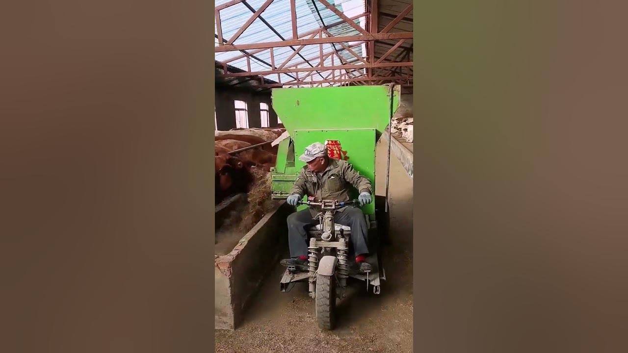 The process of feeding cows alfalfa #goodtools #machinery #shorts - YouTube