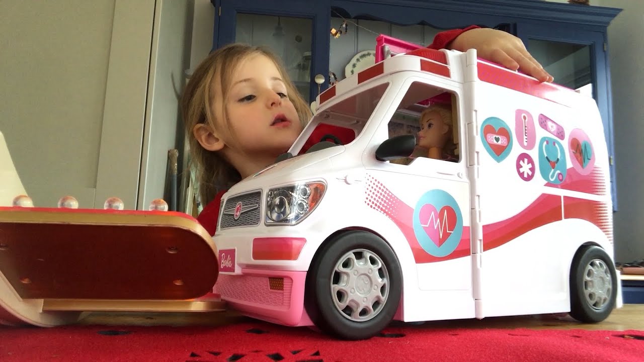 Barbie Ambulance Hospital Care Clinic! Annie Play's with Barbie - YouTube