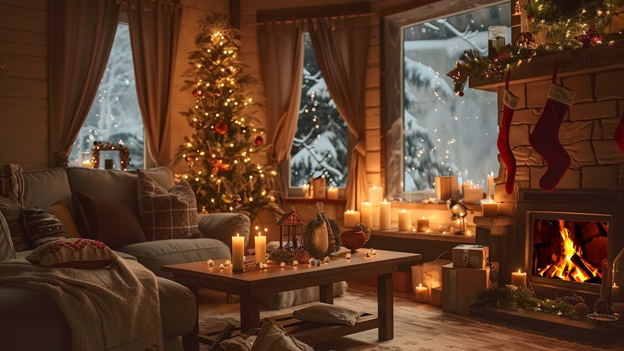 Christmas Night Serenity - Relaxing by the Fireplace | Relax and Sleep ...