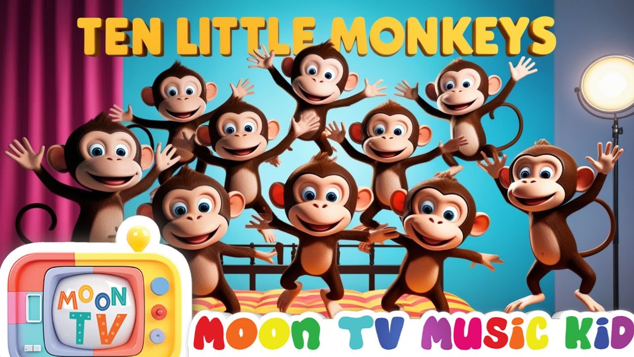 10 Little Monkeys | Counting with animal friends | Song for kids - YouTube