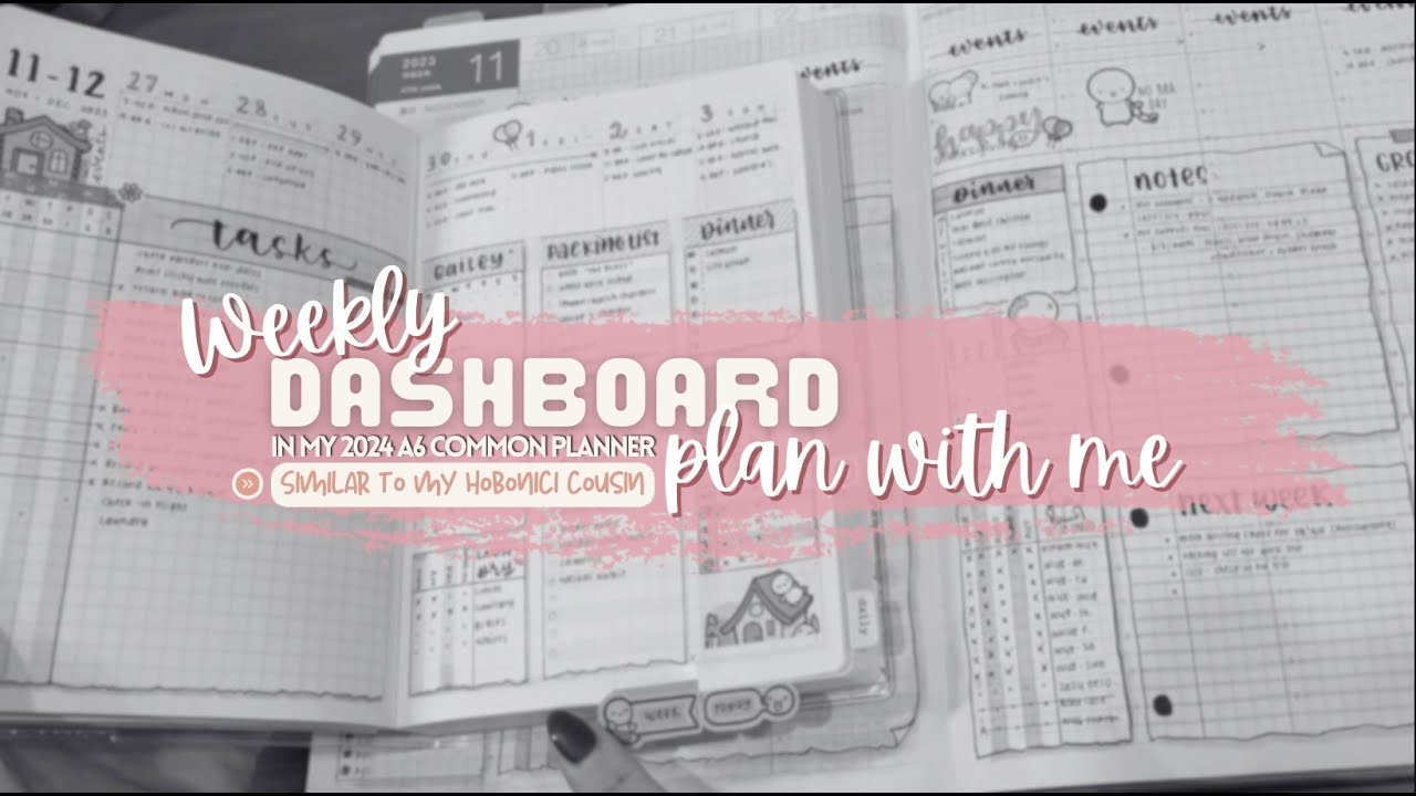 🥰 Weekly DASHBOARD | 1st Week in A6 Common Planner | Ideas for 2024 ...