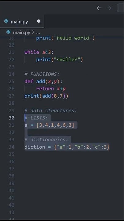 Learn python in 50 seconds 💻🔥 #coding #pythonic - YouTube