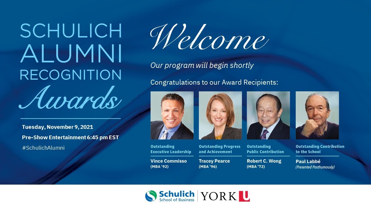 Schulich Alumni Recognition Awards - Nov. 9, 2021 (Full Video) - YouTube
