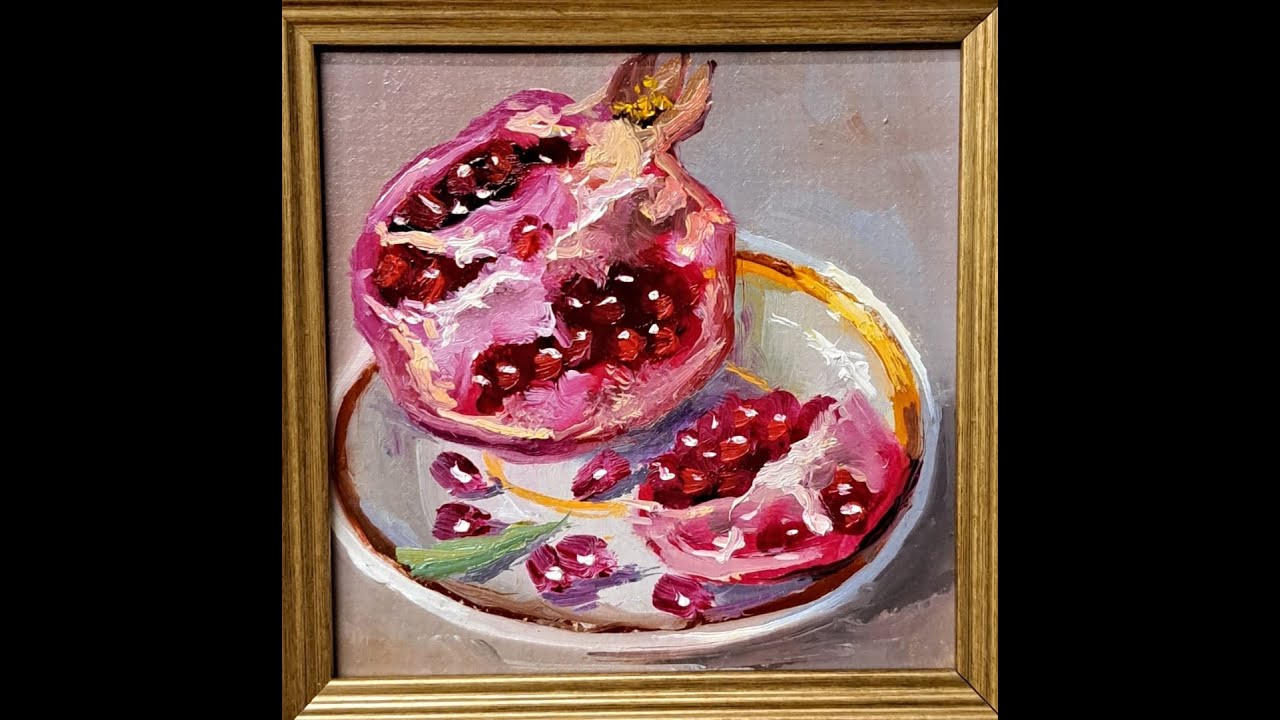Рисуем гранат маслом Pomegranate .Vugar Mamedov - YouTube