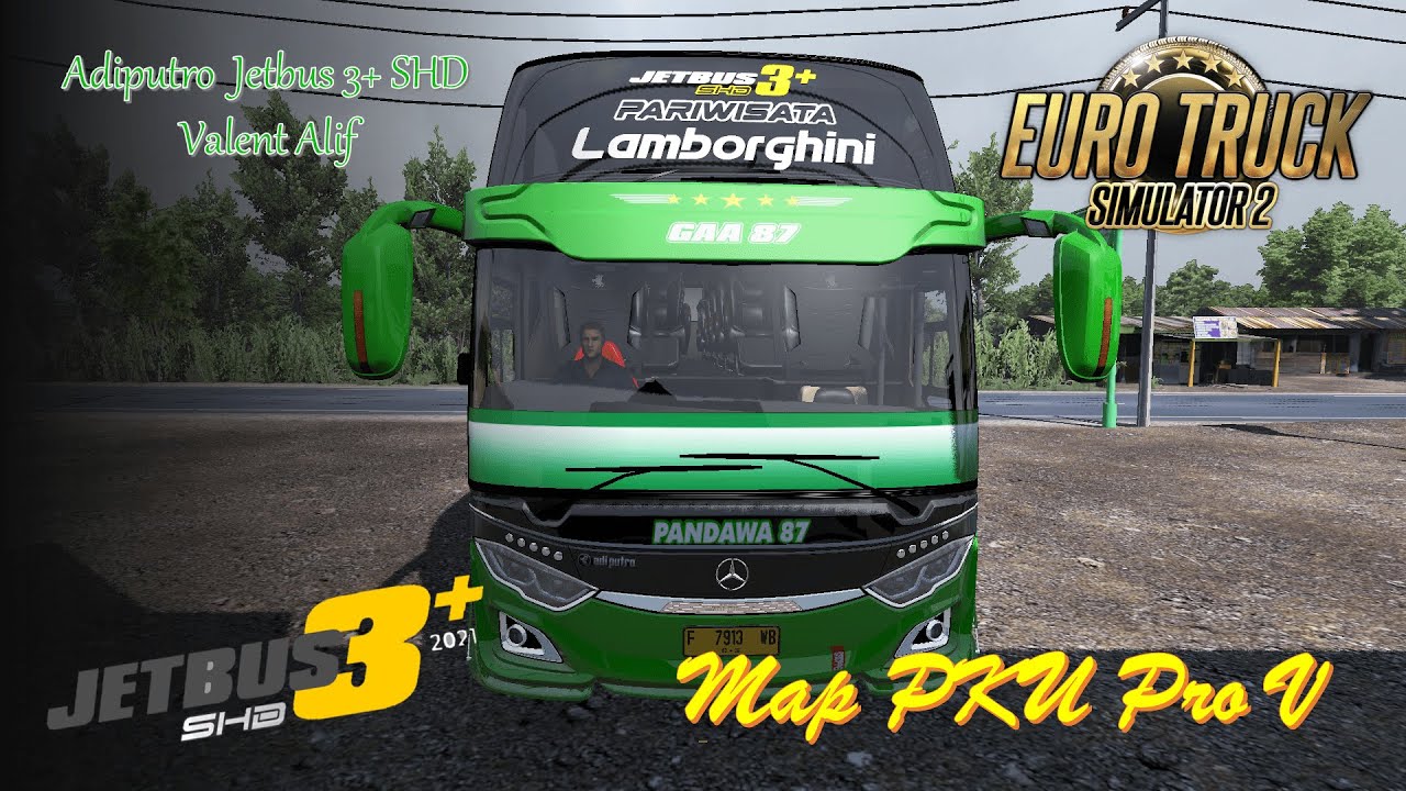 ETS2 MOD BUS PANDAWA 87 "LAMBORGHINI" ADIPUTRO JETBUS 3+ SHD VALENT ...