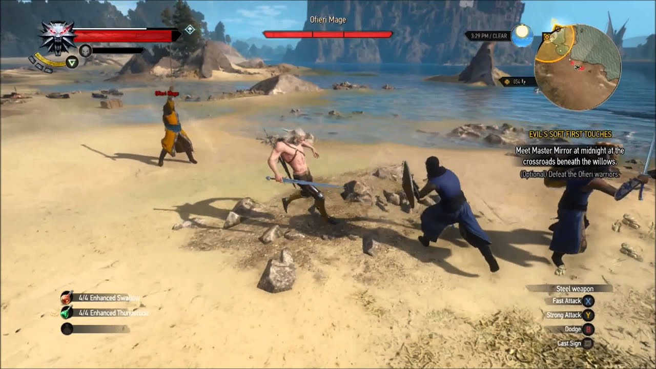 Witcher 3 Hearts of Stone Defeat Ofieri Warriors - YouTube