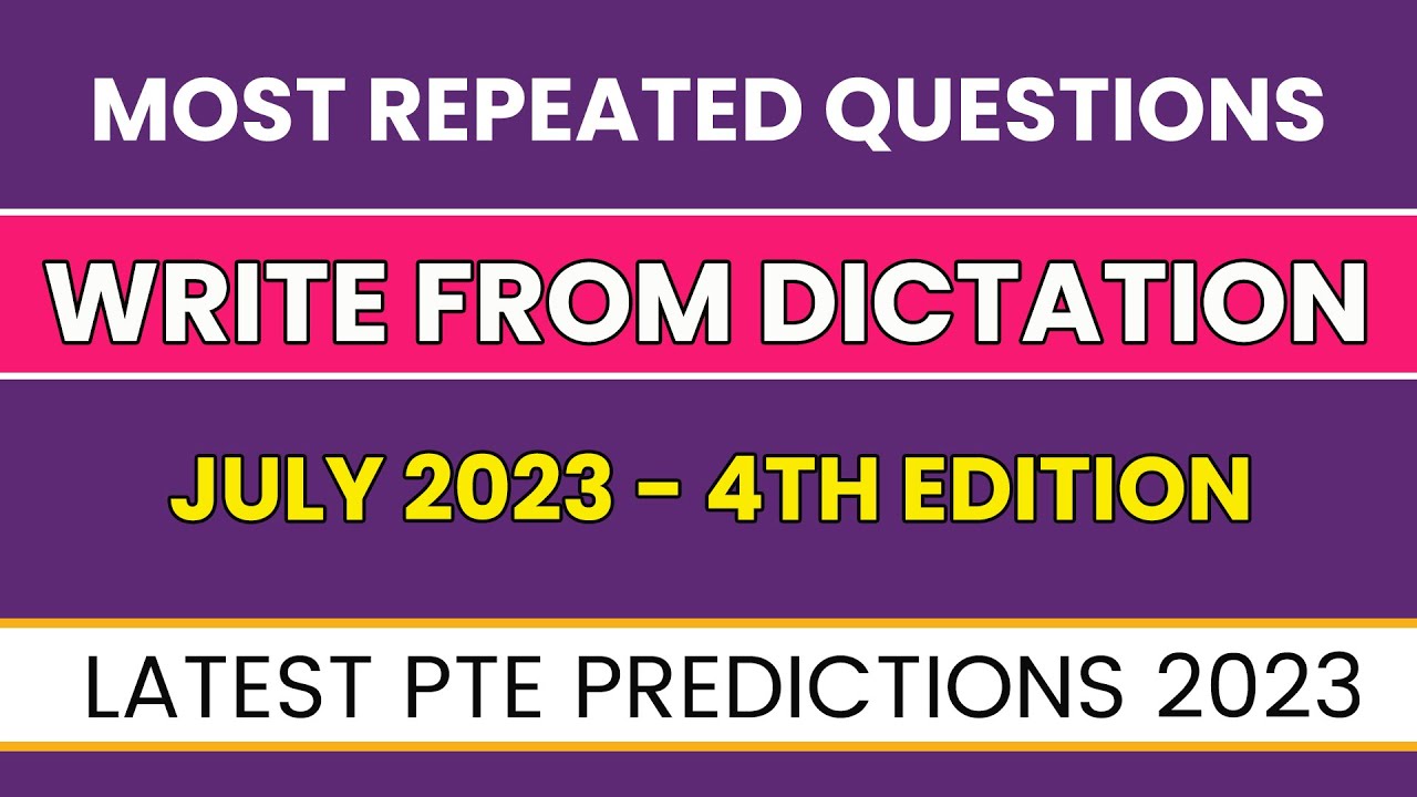 PTE Highly Repeating Write From Dictation | Real Exam Question Bank ...