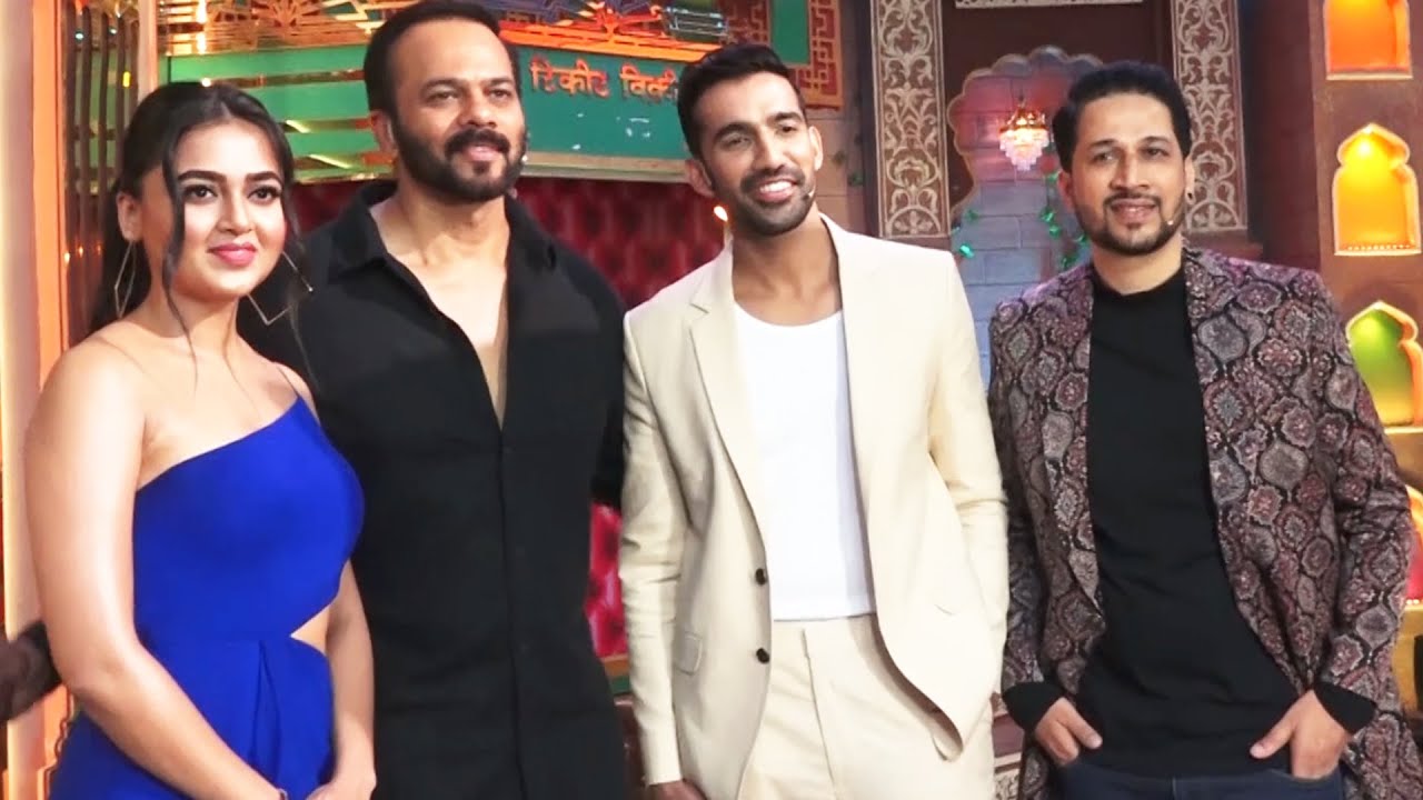 Tejasswi Prakash, Rohit Shetty, Karan Parab And Vihan Promoting Their ...