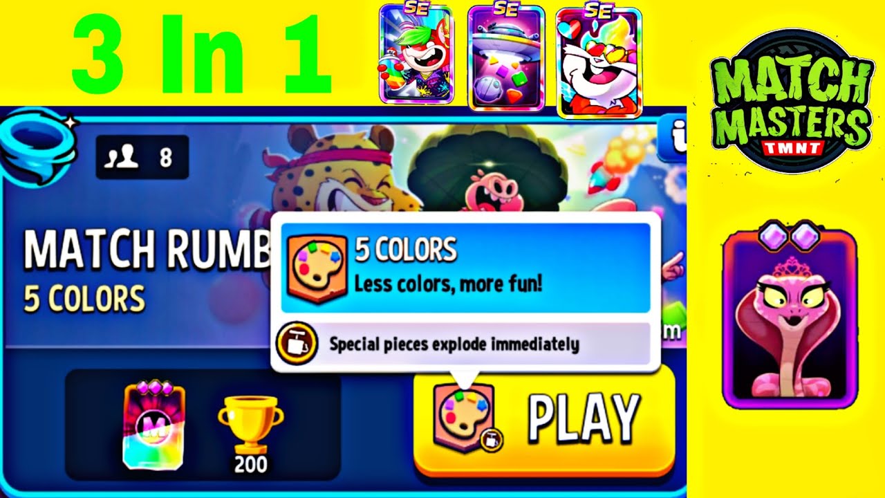 5 color blow em up Match Rumble Match Masters 2 rounds 8 players grand ...