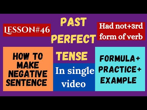 Past perfect Tense/ Negative Sentences #Earning #tenses#Grammar - YouTube