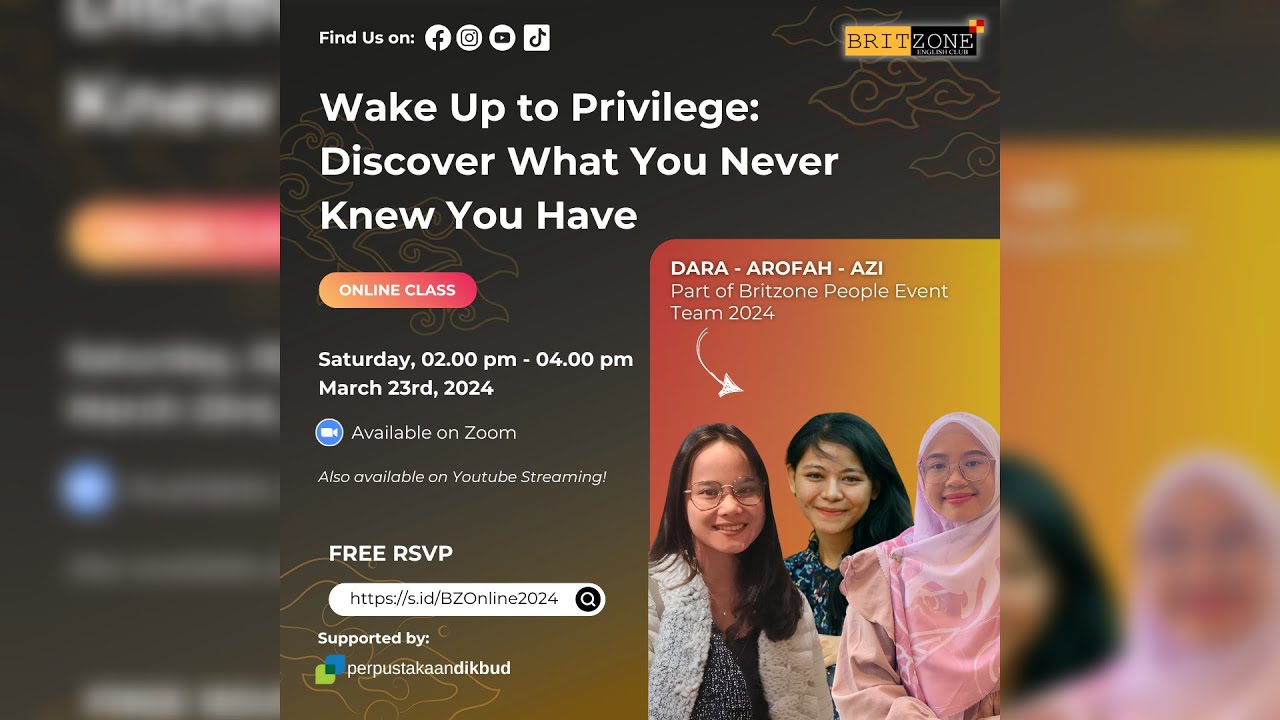 Britzone Special Charity Class LIVE - Wake Up to Privilege: Discover What You Never Knew You ...